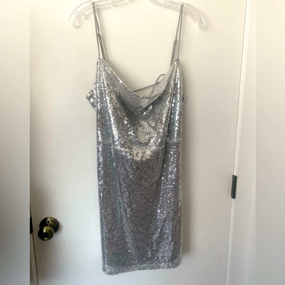 Silver Sequin Party Dress - Gem